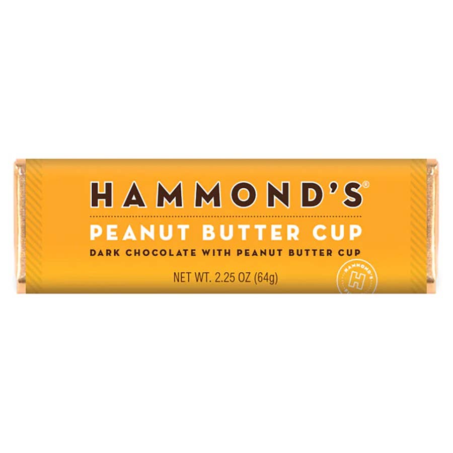 Hammond's Candies Dark Chocolate with Peanut Butter Cup Candy Bar