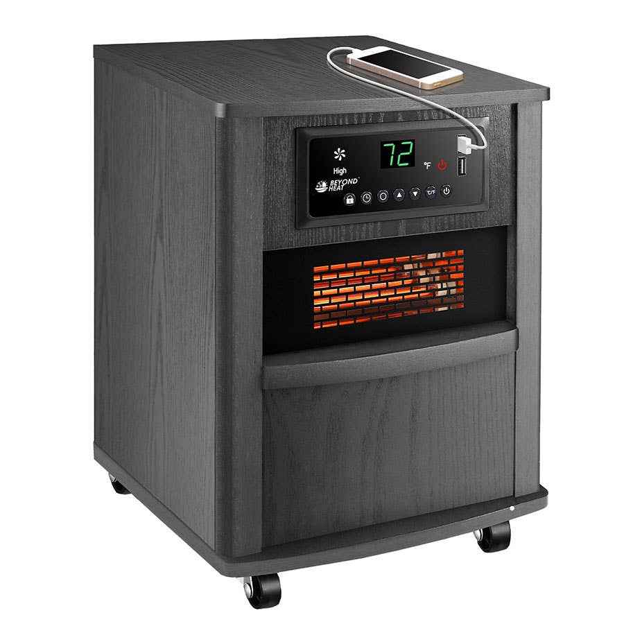 Beyond Heat Deluxe INFRA-RED Wood Cabinet Heater - Gray