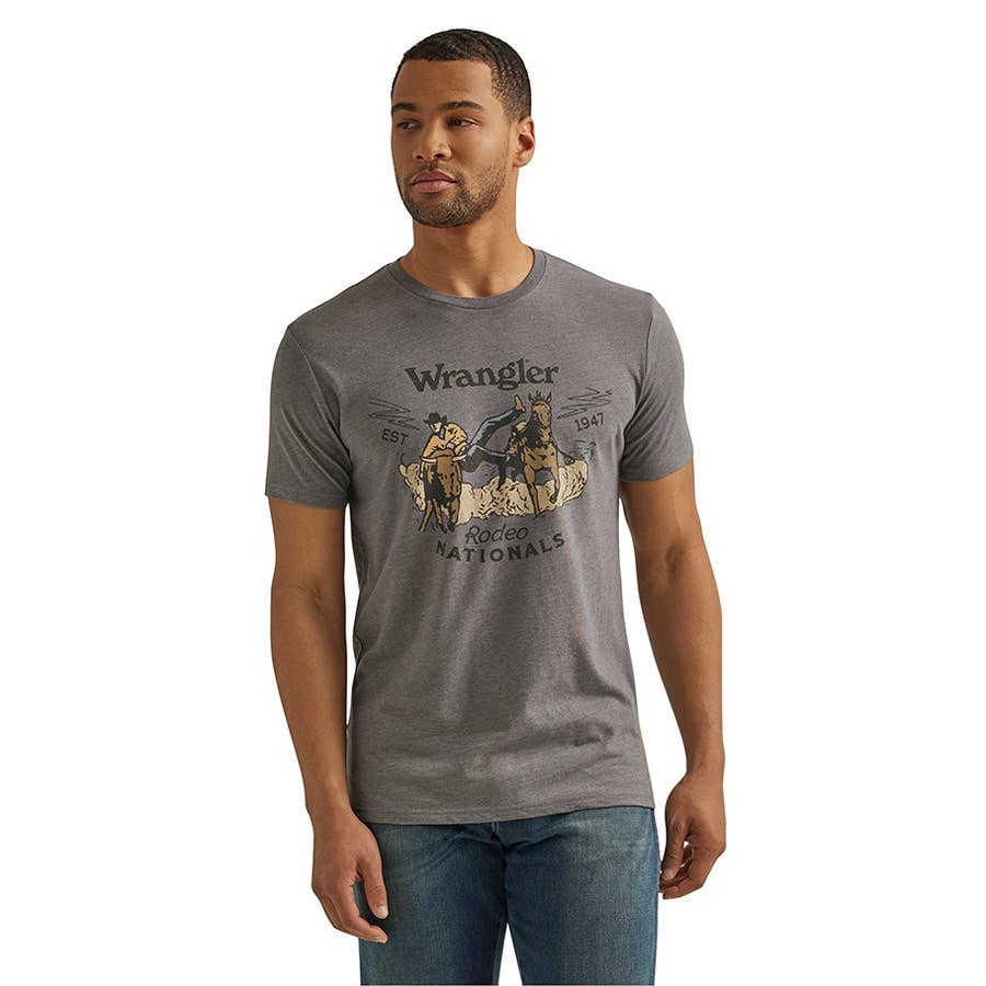 Wrangler Men's Short Sleeve Steer Wrestler T-Shirt