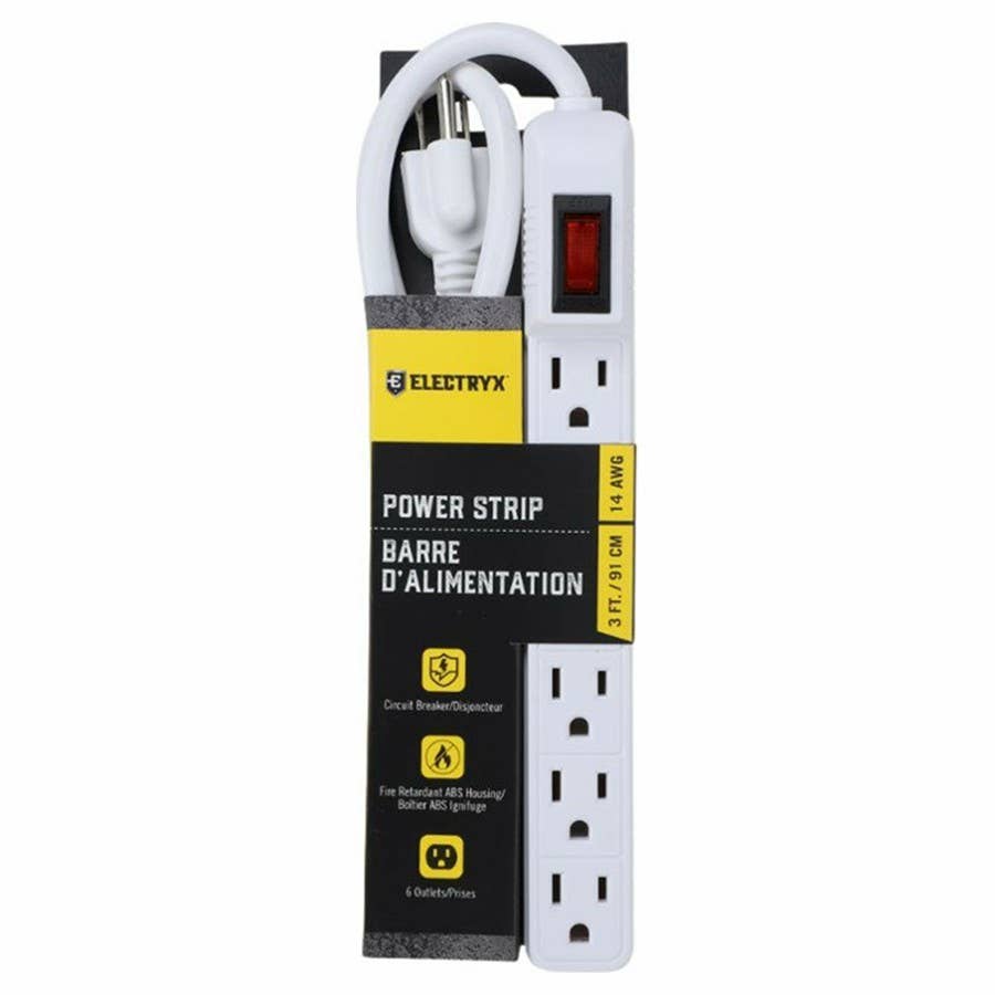 Electryx 6-Outlets Power Strip with Cord