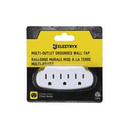 Electryx 3-Prong Grounded Wall Tap Adapter