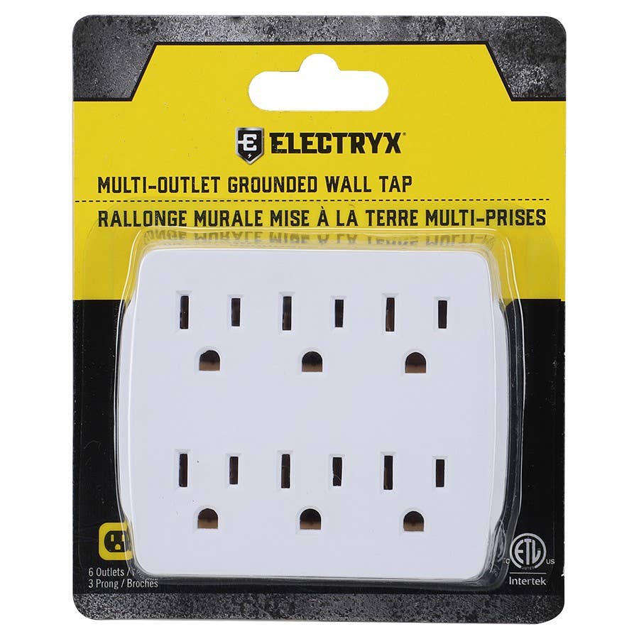 Electryx 3-Prong Grounded Wall Tap Adapter