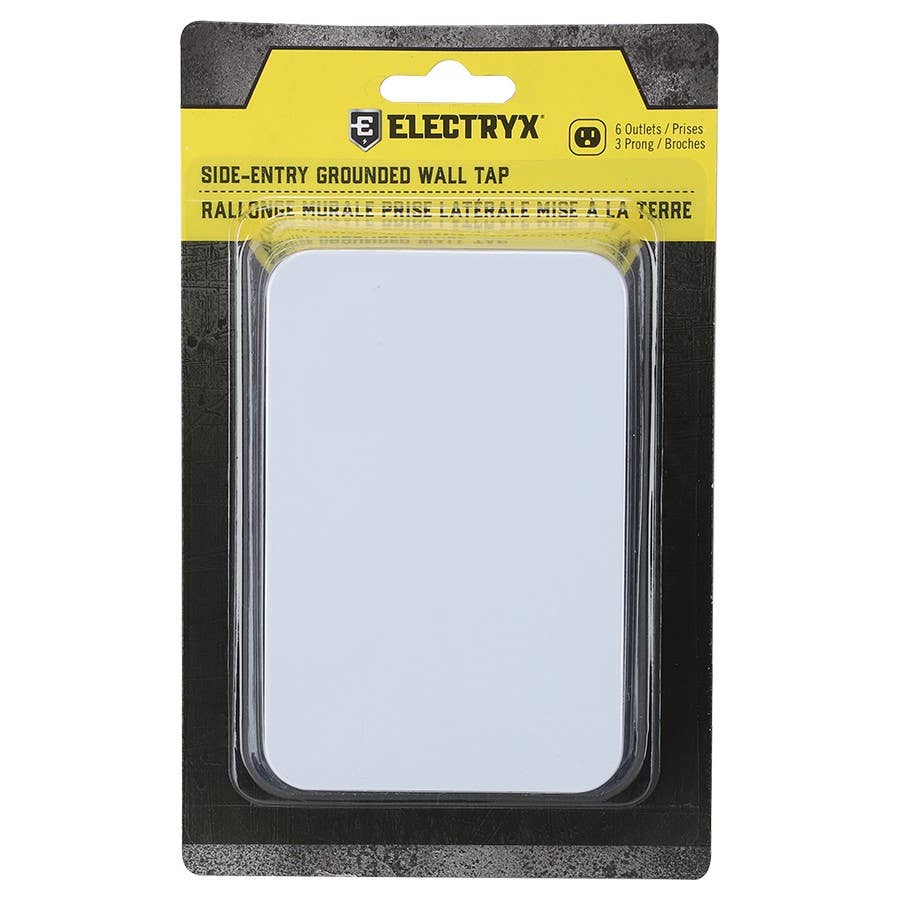 Electryx 3-Prong Side-Entry Grounded Wall Tap Adapter