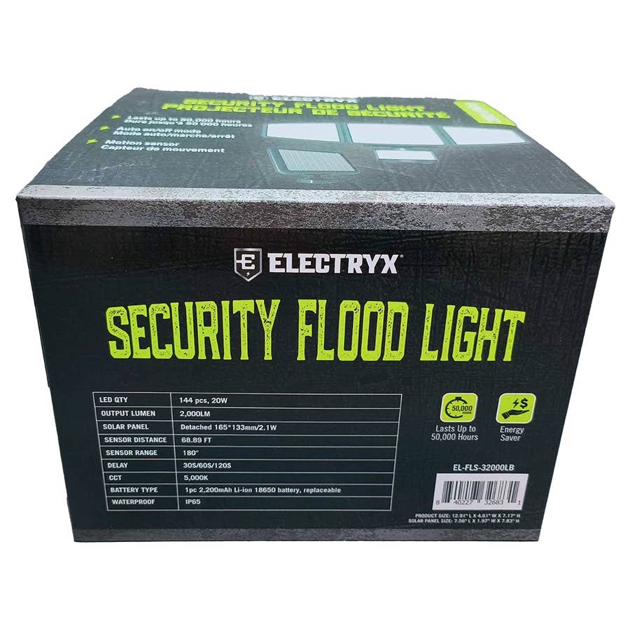 Electryx 2000 Lumens Solar LED Flood Light