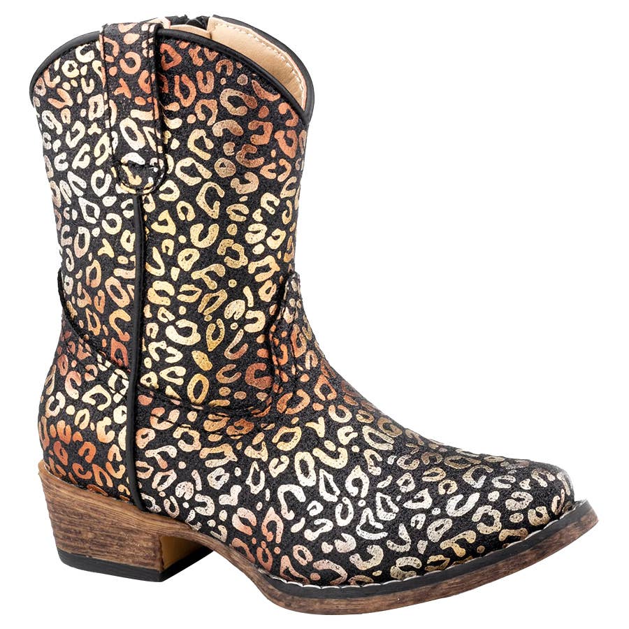 Roper Girl's Toddler Snip Toe All Over Leopard Print Boots