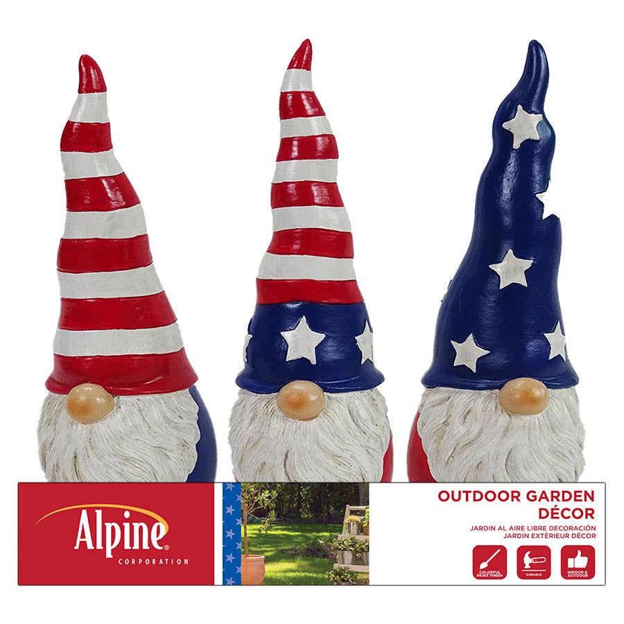 Alpine Patriotic American Gnome Statue