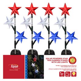 Alpine Solar Patriotic Red Clear/Blue Topper Stake