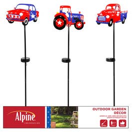 Alpine Solar Patriotic Car LED Stake