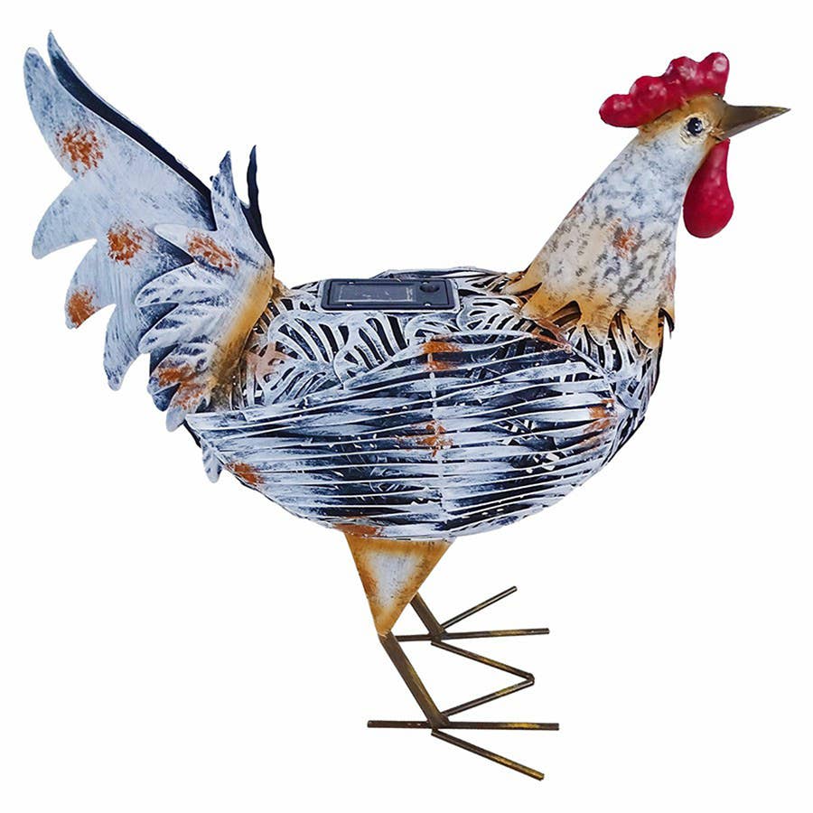 Alpine Solar Garden Hens Decor