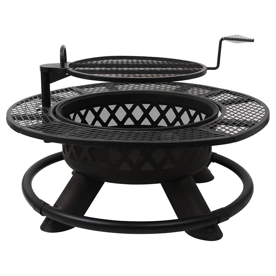 Livingscape Rancher Fire Pit w/Cook Grate