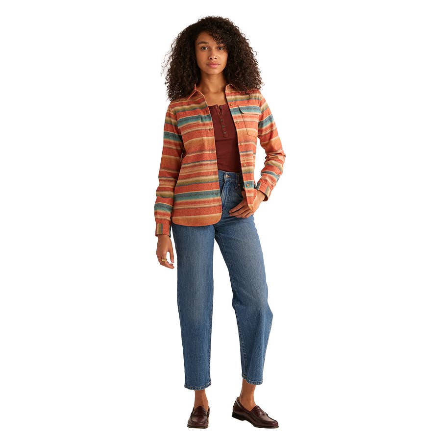 Pendleton Women's Striped Board Wool Long Sleeve Shirt