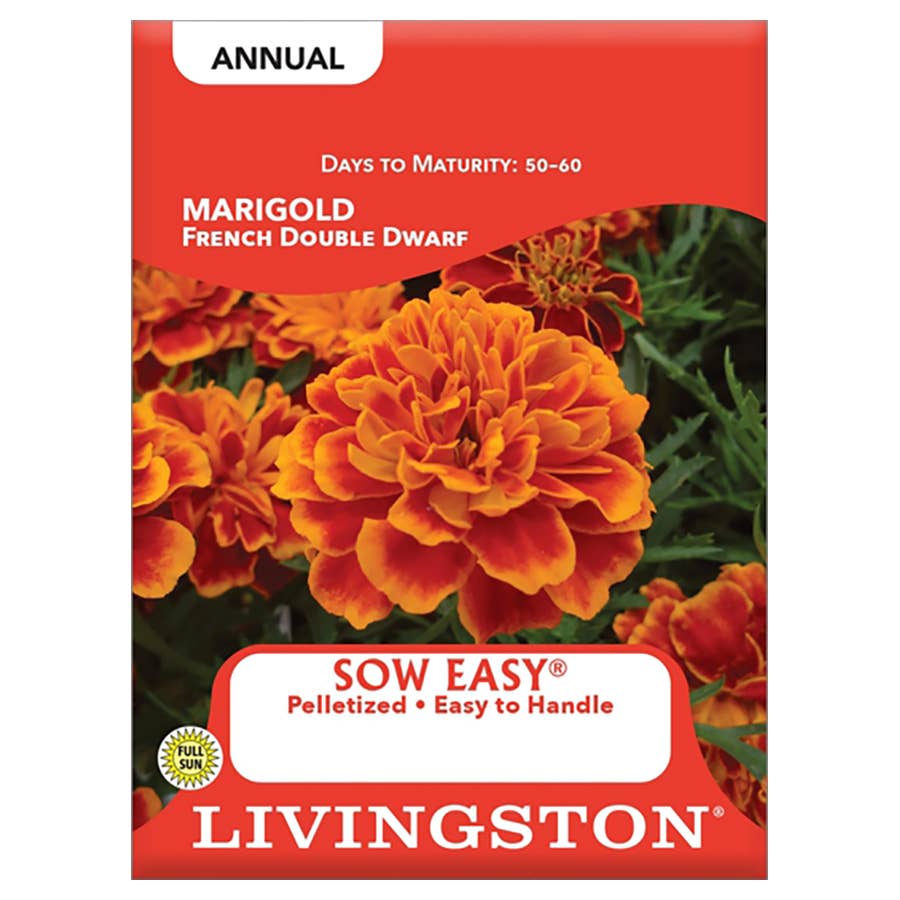 Livingston Seed Sow Easy French Double Dwarf Marigold Seeds