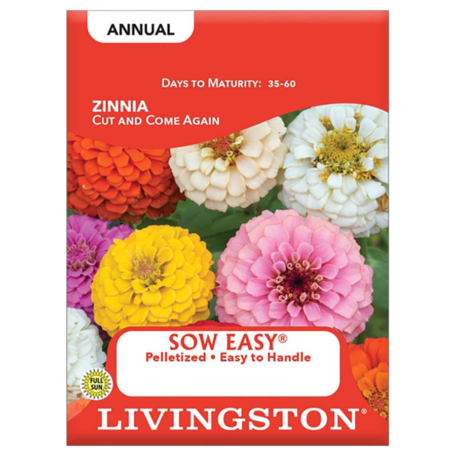 Livingston Seed Sow Easy Cut and Come Again Zinnia Seeds