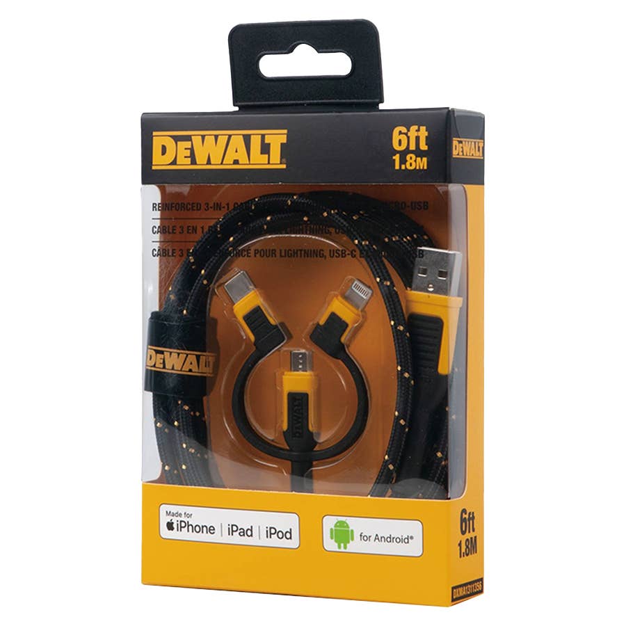 DeWalt Reinforced 3-in-1 Combo Cable