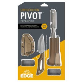 Outdoor Edge Pivot Drop-Point Knife & Ferro Rod Combo
