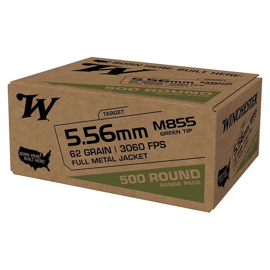 Winchester 5.56x45mm NATO Full Metal Jacket M855 Green Tip Ammunition