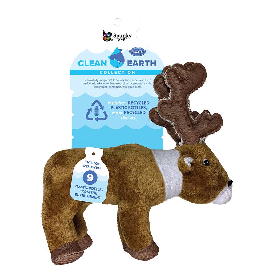 Spunky Pup Clean Earth Plush Caribou Toy