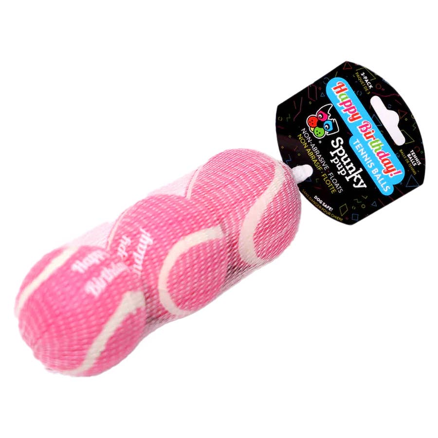 Spunky Pup Happy Birthday Tennis Balls