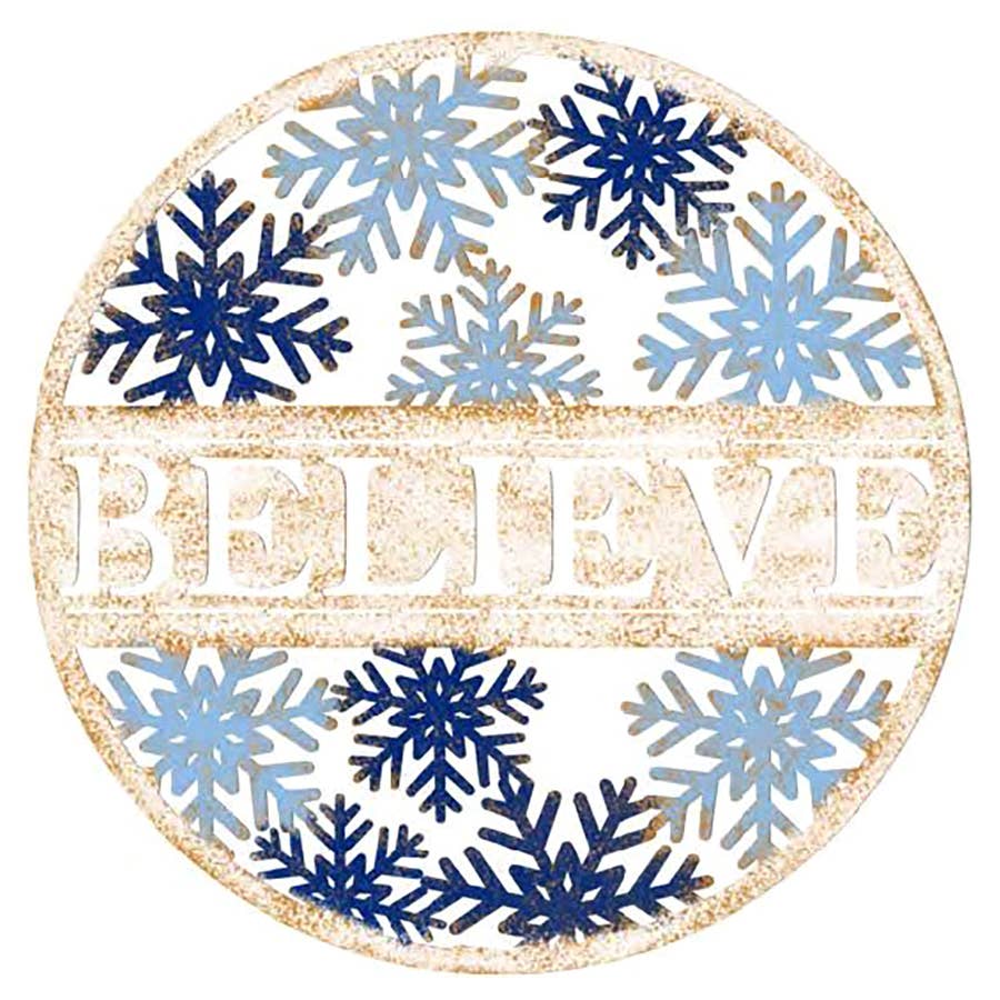 Backyard Expressions Believe Round Wall Sign