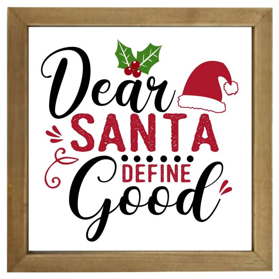 Backyard Expressions Dear Santa Wooden Frame Sign