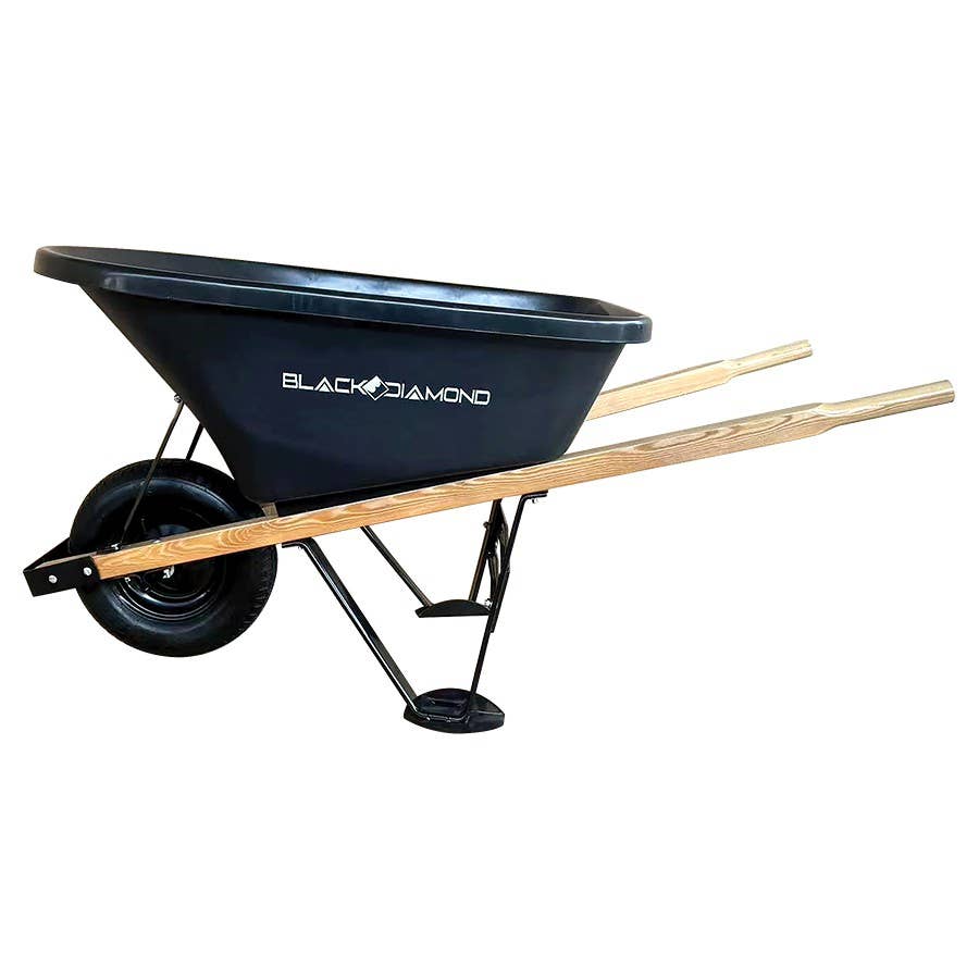 Black Diamond Poly Wheelbarrow w/Wood Handle