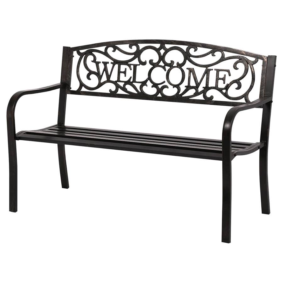 Livingscape Wrought Iron Welcome Bench