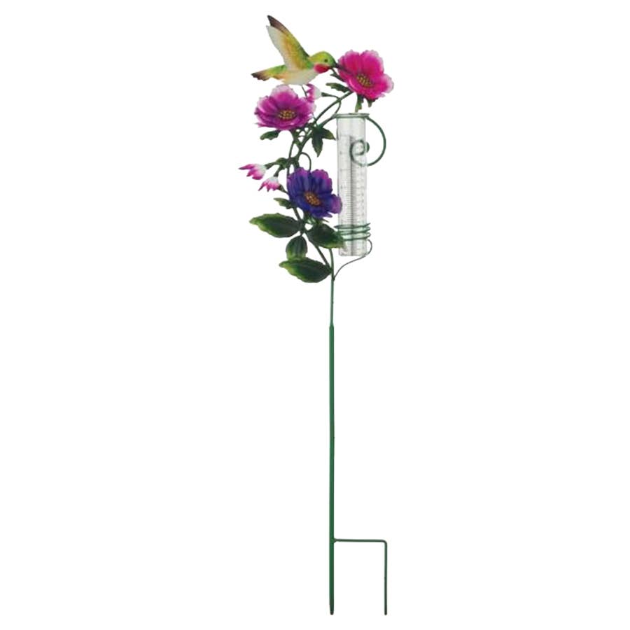 Regal Art & Gift Hummingbird Flower Rain Gauge Stake