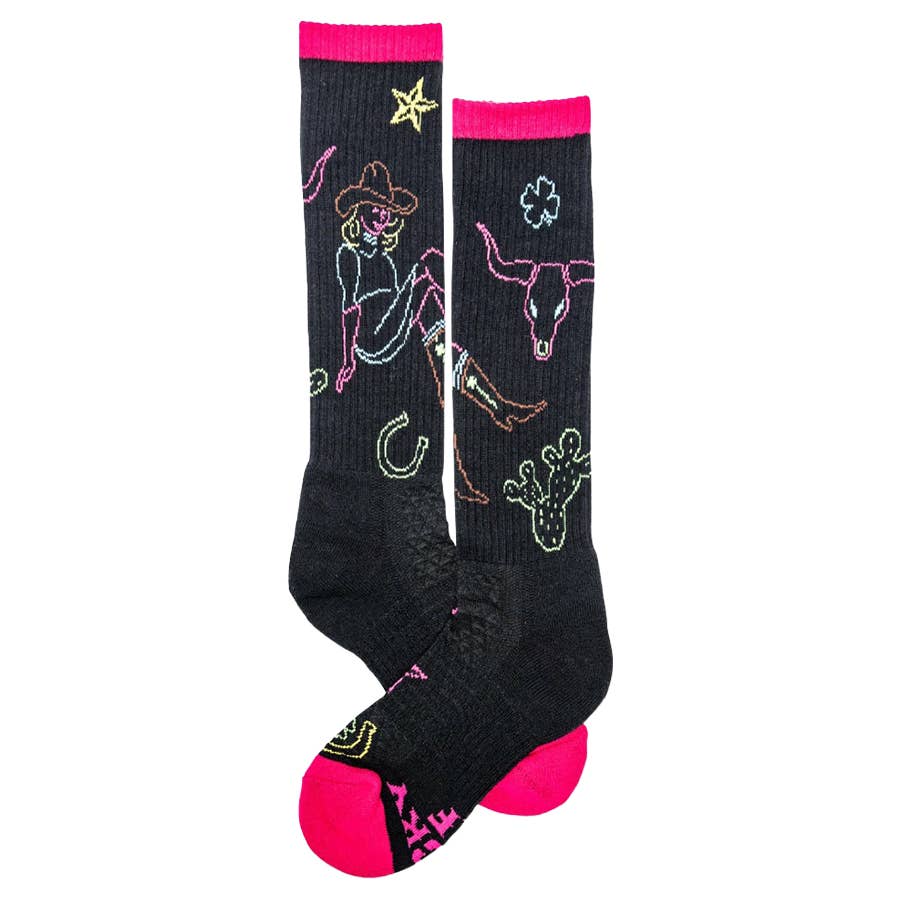 Lucky Chuck Women's Neon Cowgirl Performance Socks