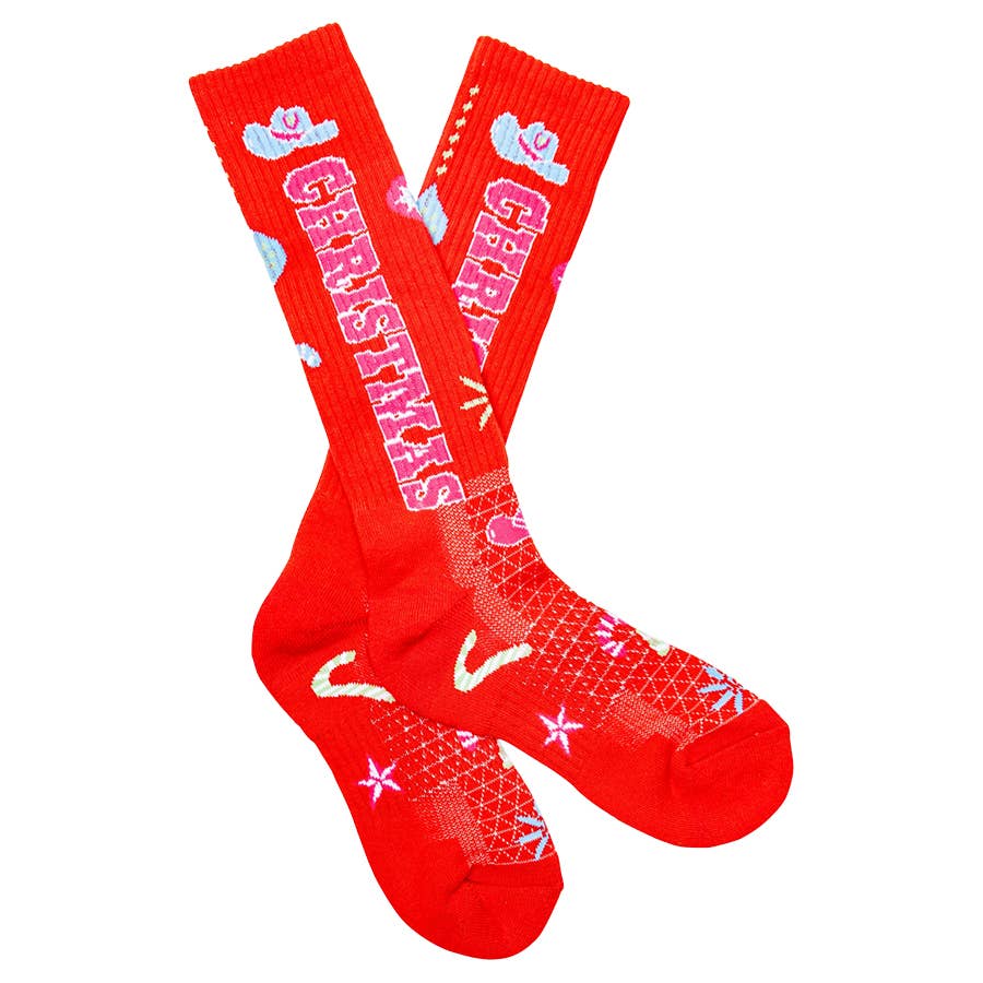 Lucky Chuck Women's Cowgirl Christmas Performance Socks