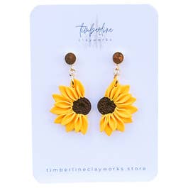 Timberline Clayworks Women's Sunflower Dangle Earrings