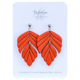 Timberline Clayworks Women's Double Leaf Dangle Earrings
