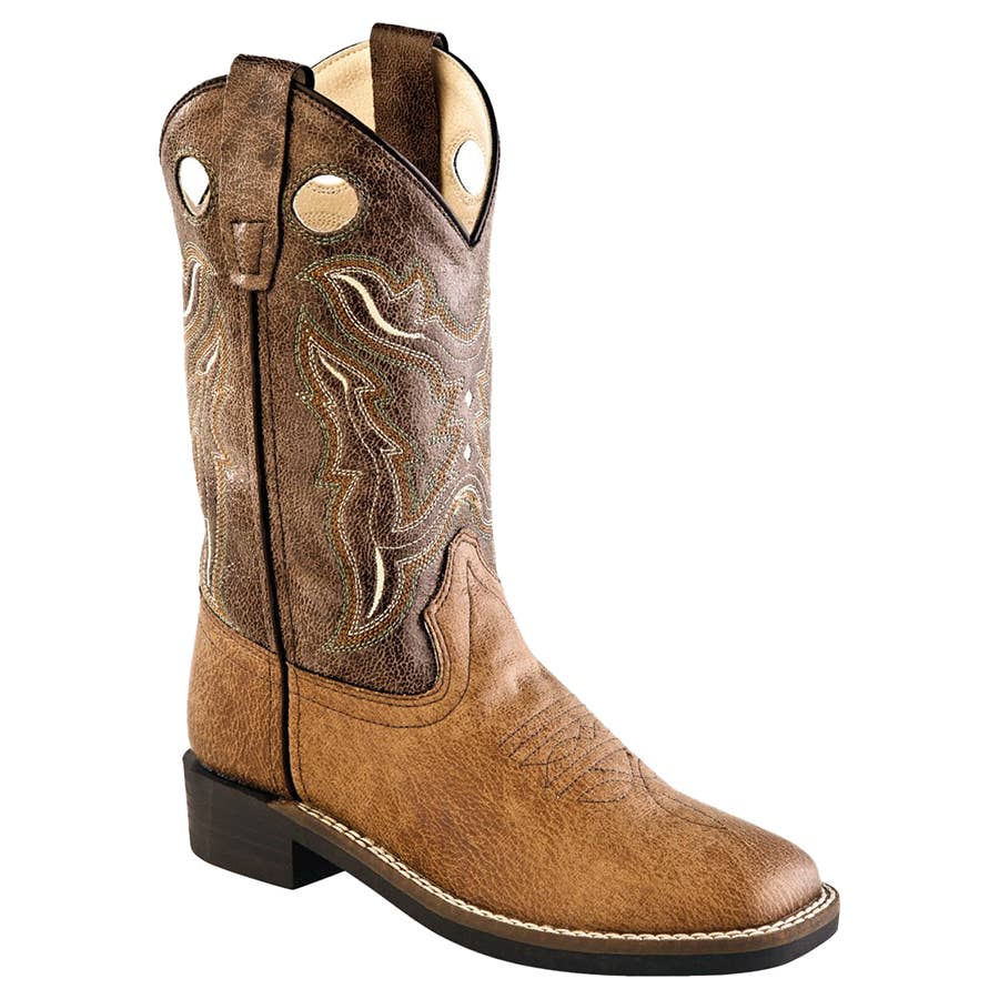 Old West Boy's Crackle Square Toe Boots