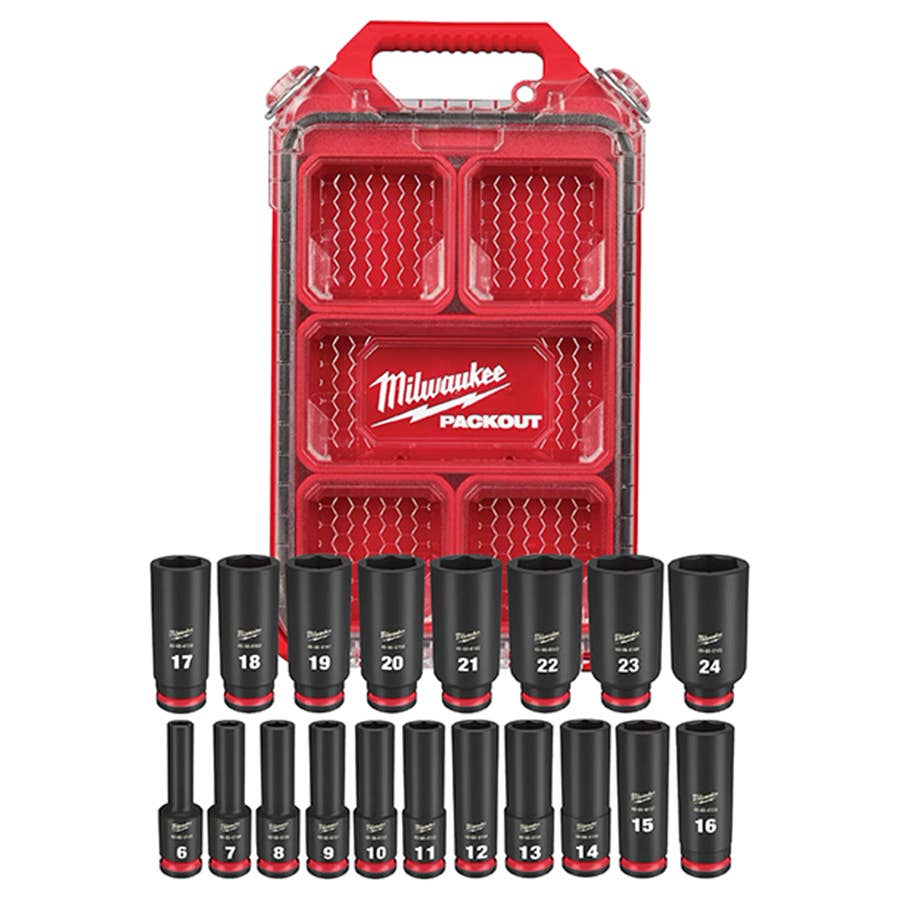 Milwaukee Shockwave Impact Duty 3/8" Drive Metric Socket Set w/ Packout ...