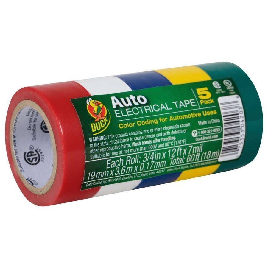 Duck Auto Electrical Tape - Multi-Color - 5 pk