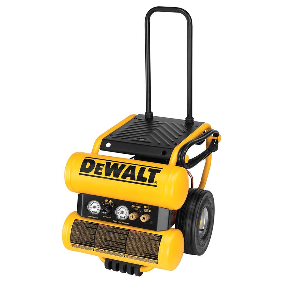 DeWalt 1.1 HP Continuous 4 gal Electric Wheeled Dolly-Style Air ...