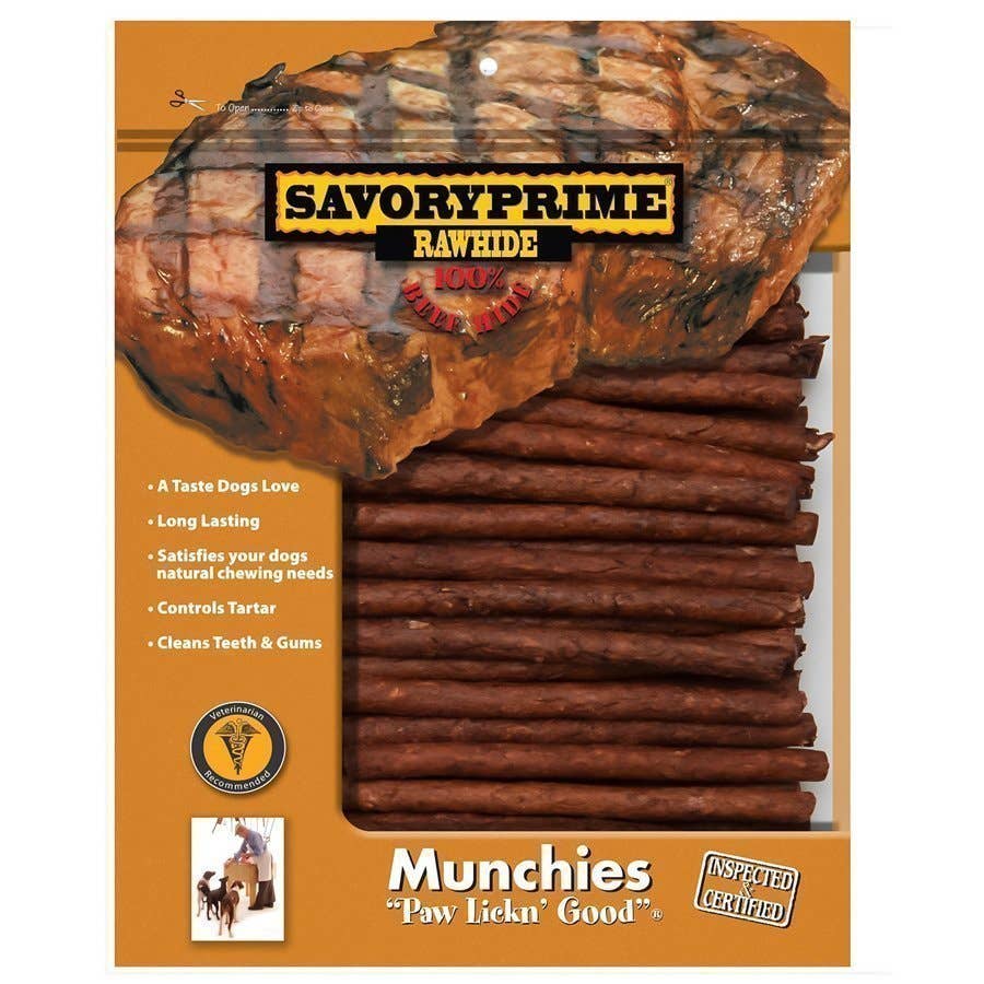 Savory Prime Munchie Sticks - 5"" - 100 pk - Beef