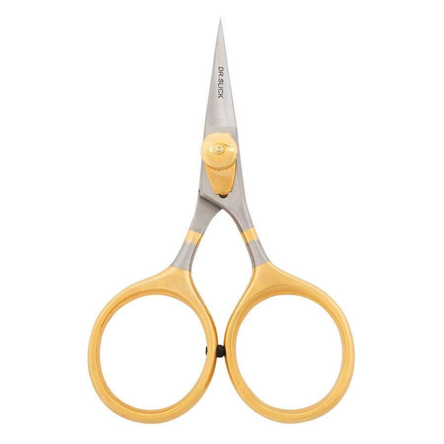 Dr Slick Razor Scissors 4"" Adjustable Tension Straight Fly Tying Scissors