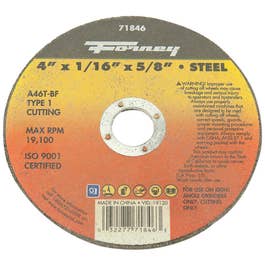 Forney 71846 Metal Type-1 Cut-Off Wheel - 4"" x 1/16"" x 5/8""