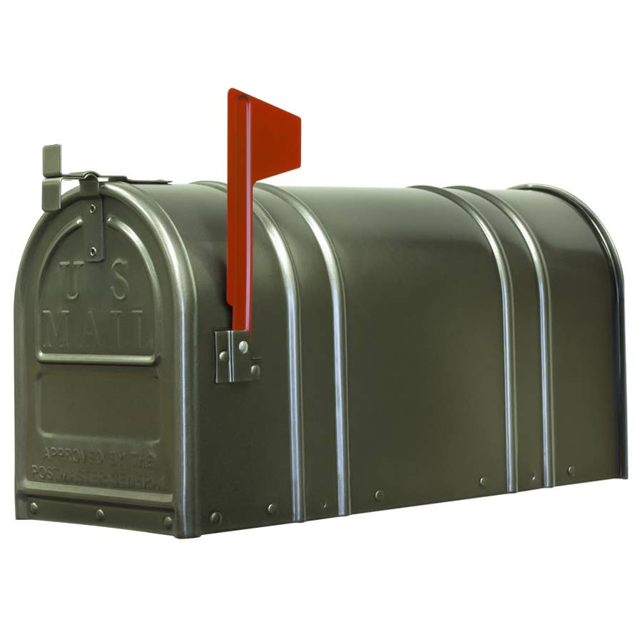 Fulton Large Galvanized Steel Post Mount Mailbox