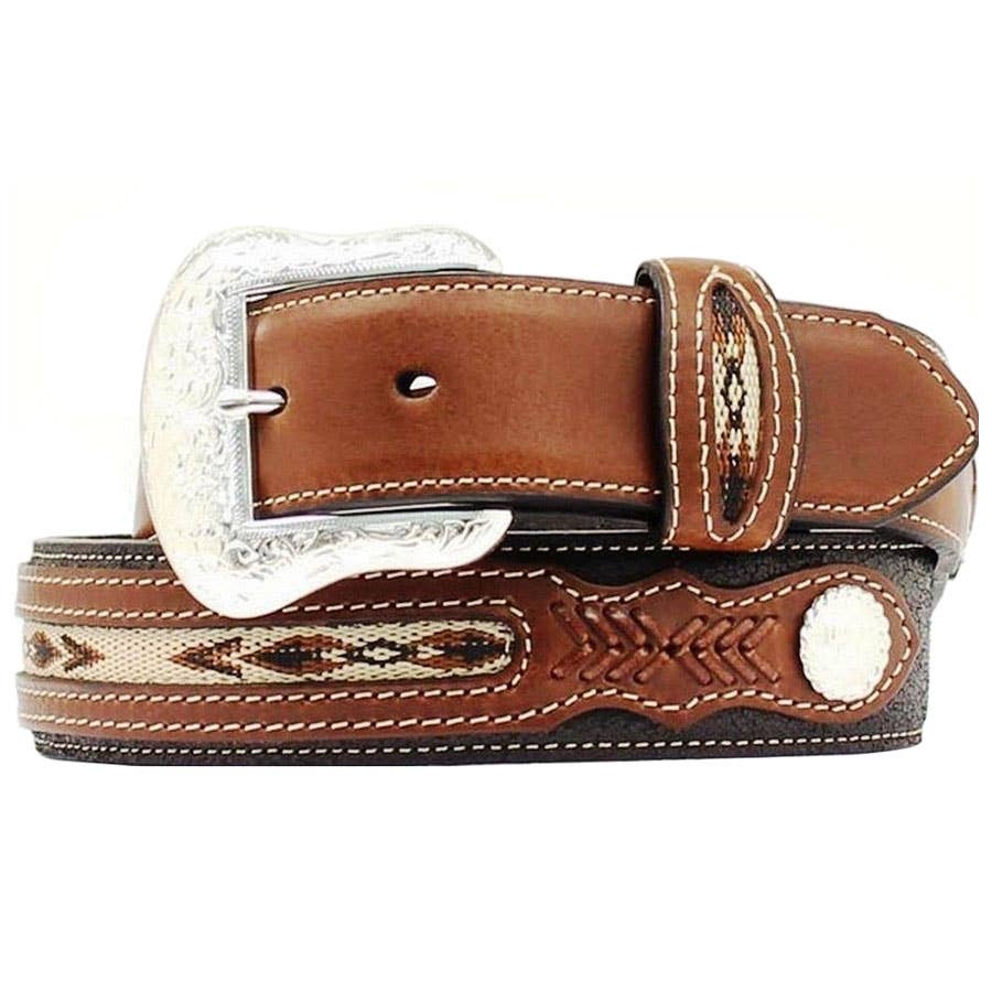 Nocona Men's Two-Tone Braided Belt - Black/Brown