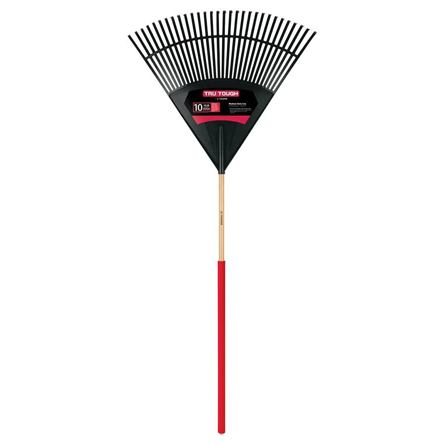 Truper Tru Tough Plastic Leaf Rake with Comfort Grip
