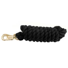 Hamilton Cotton Rope Lead with Bull - Black - 3/4"" X 10""