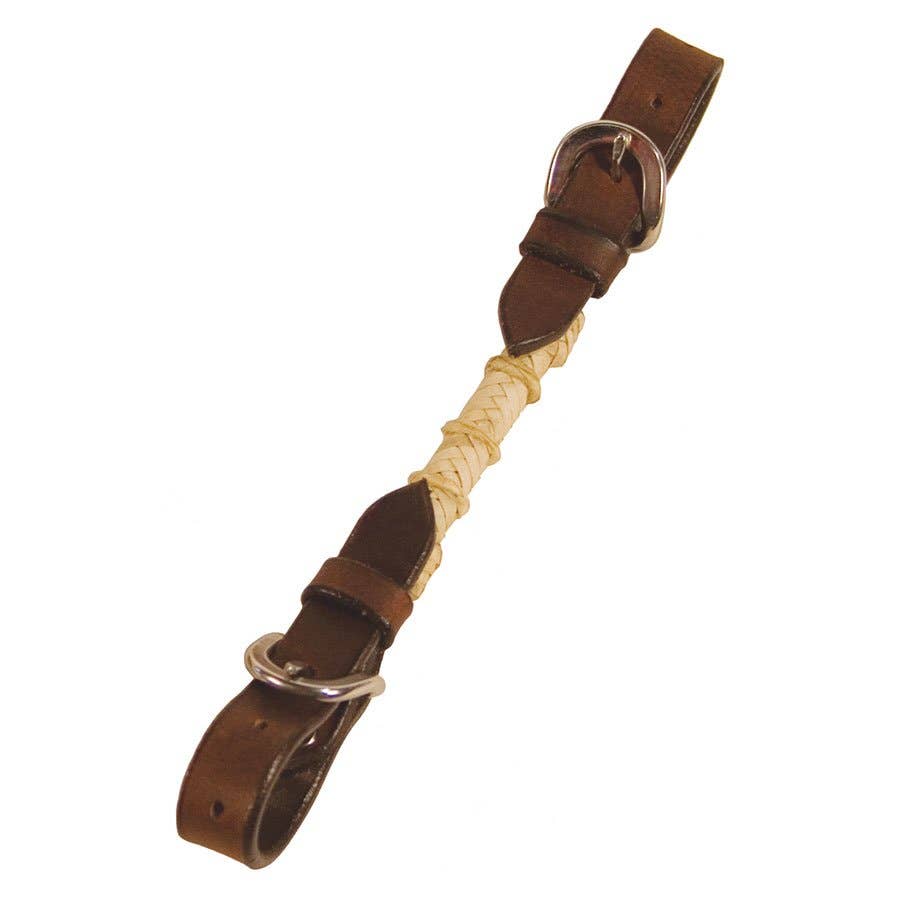 Buffalo Leather of the Rockies Rounded Curb Strap with Rawhide Weave