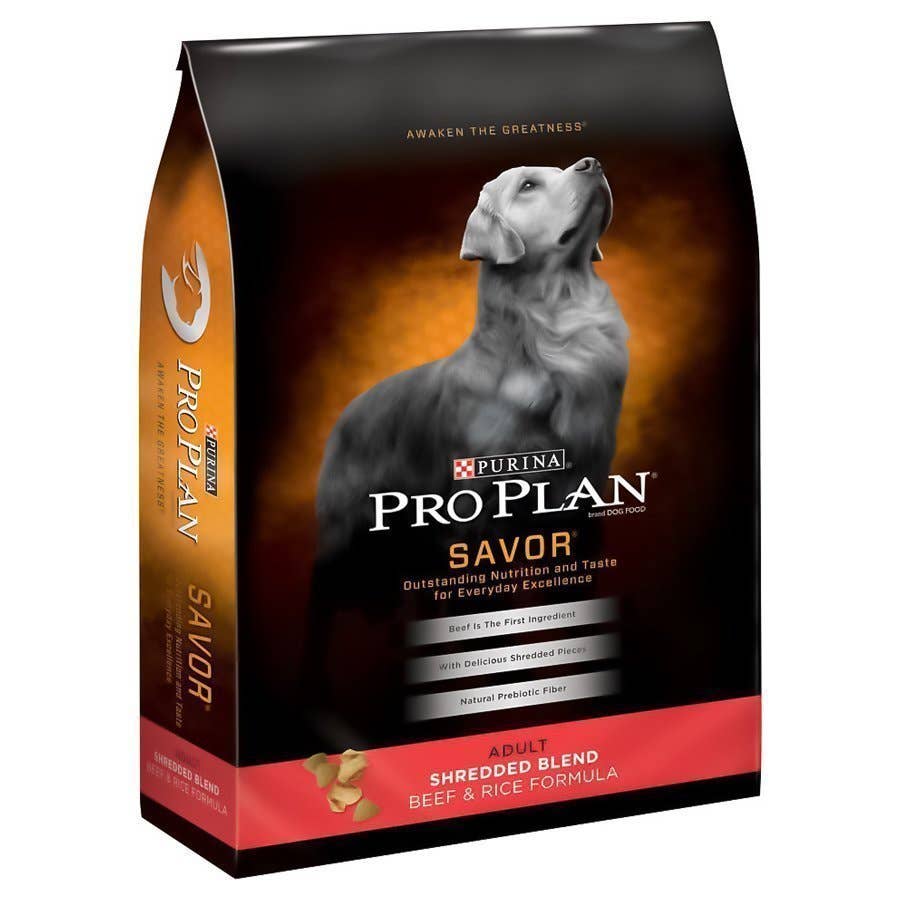Purina Pro Plan Savor Adult Shredded Blend Beef and Rice Formula Dry ...
