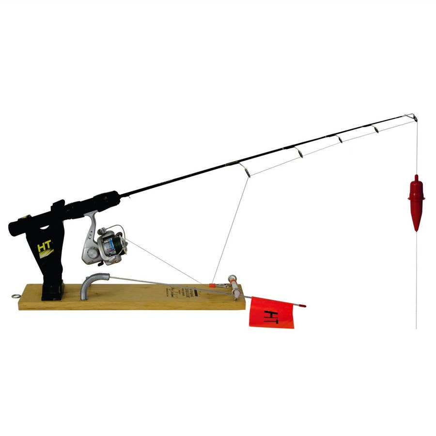 HT Ice Rigger Rod Holder with Flag Bite Signal