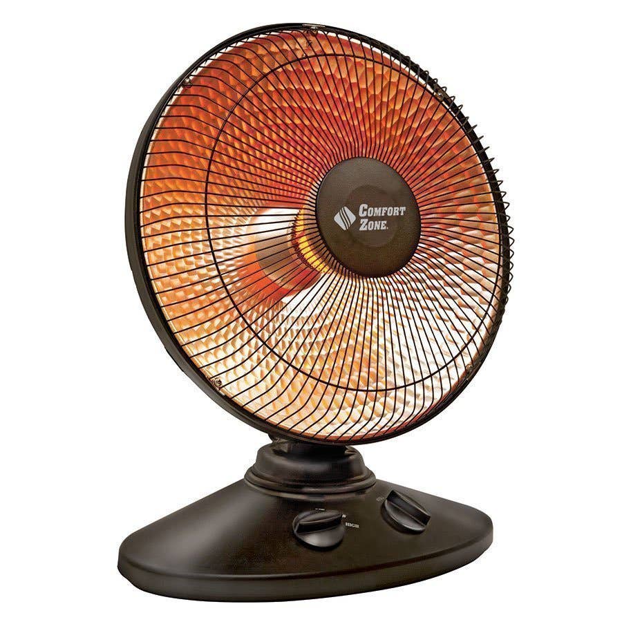 Comfort Zone Radiant Dish Heater - Black - 1000W