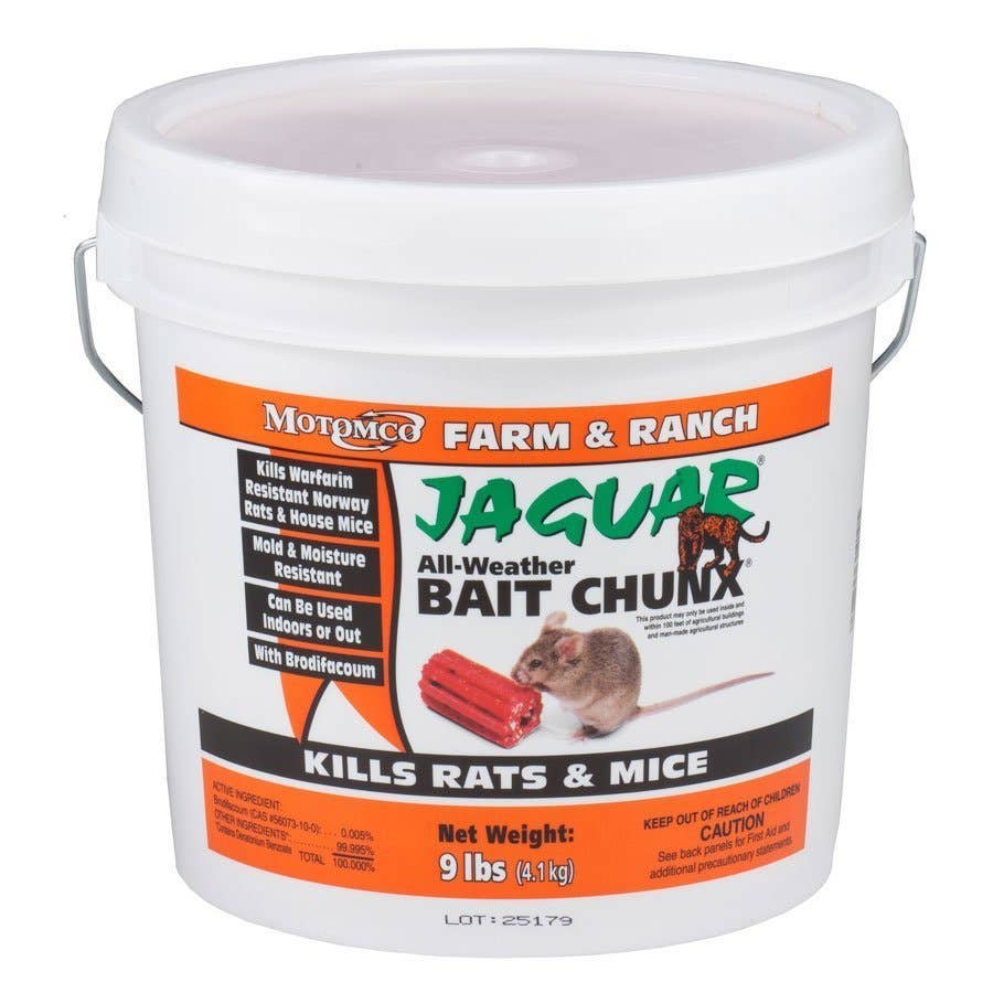 Motomco Jaguar Rodent Bait Chunx - 9 Lb. Pail