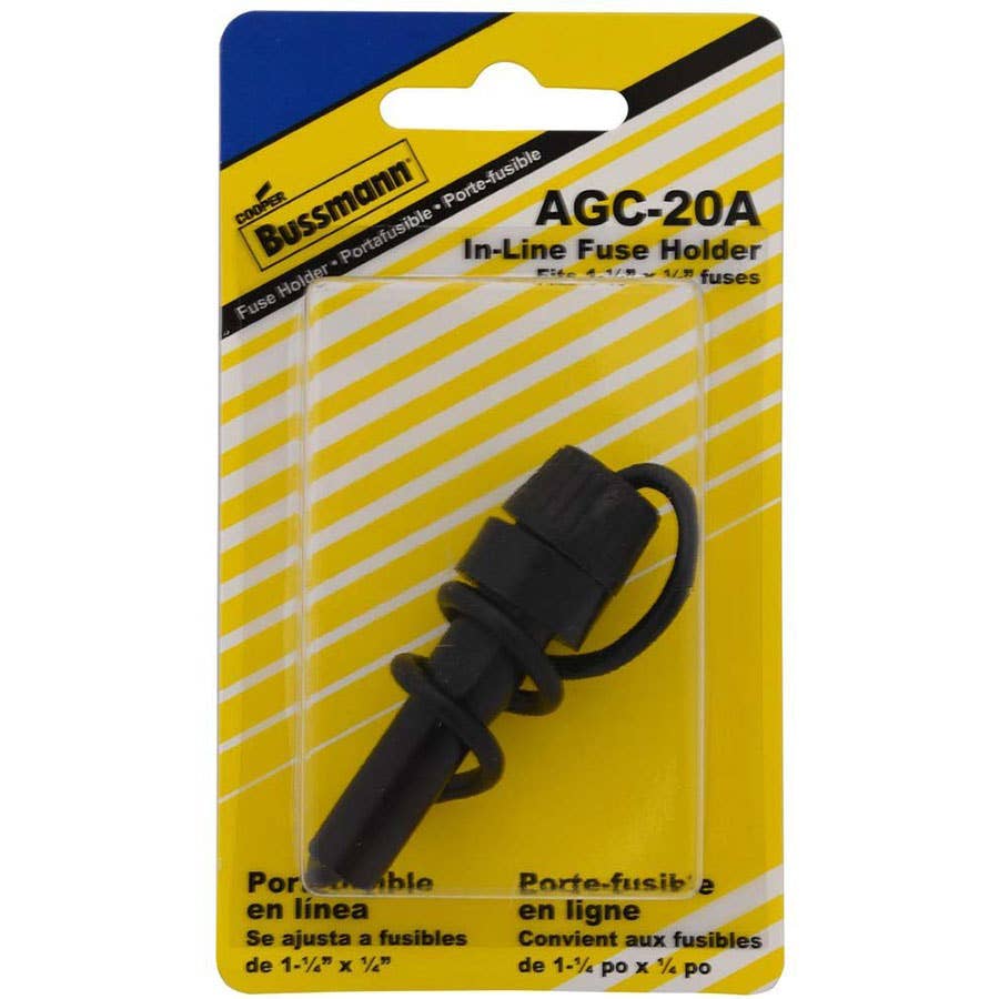 Bussmann 20 Amp Carded Glass Tube Fuse Holder