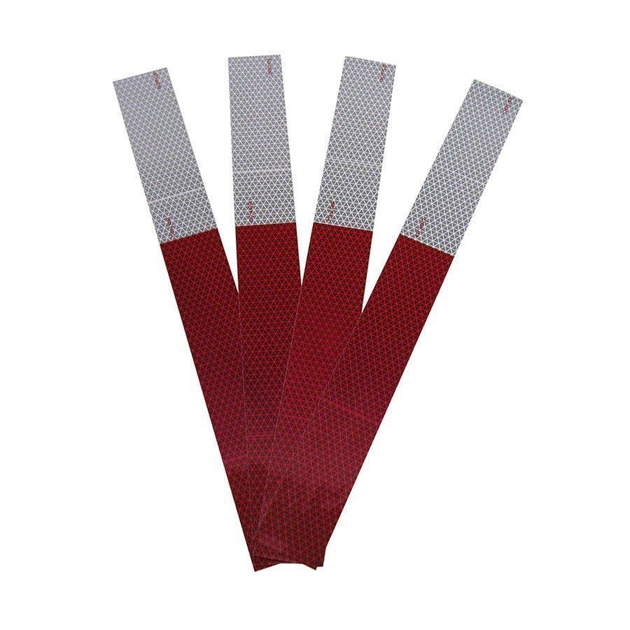 Peterson Manufacturing 2"" Red/White Reflective Tape - 4 Strip Kit