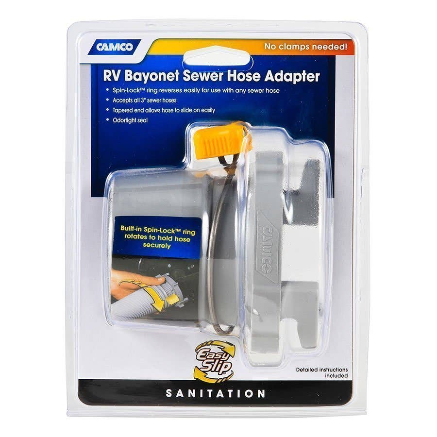Camco Easy Slip RV Straight Hose Bayonet Adapter